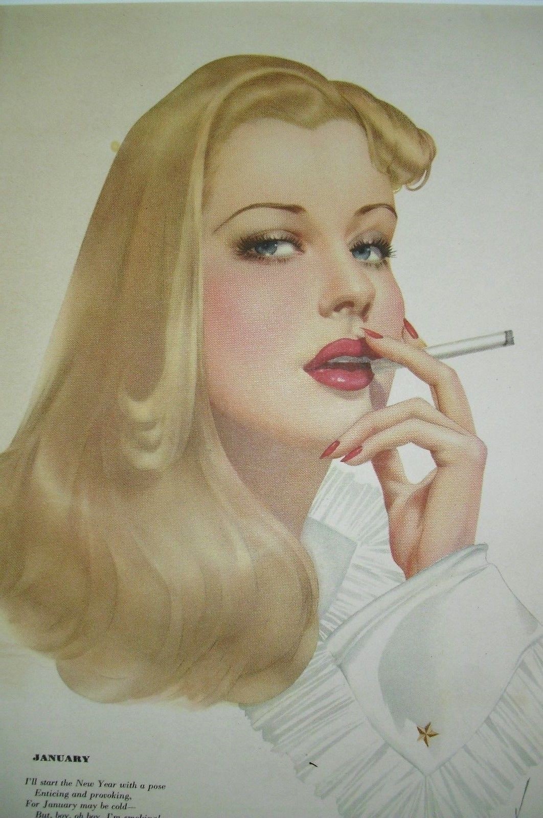 Vintage January 1942 calendar print Pin Up Girl by ALBERTO VARGA ...