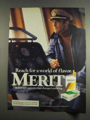 1984 Merit Cigarettes Advertisement - A World of Flavor | eBay