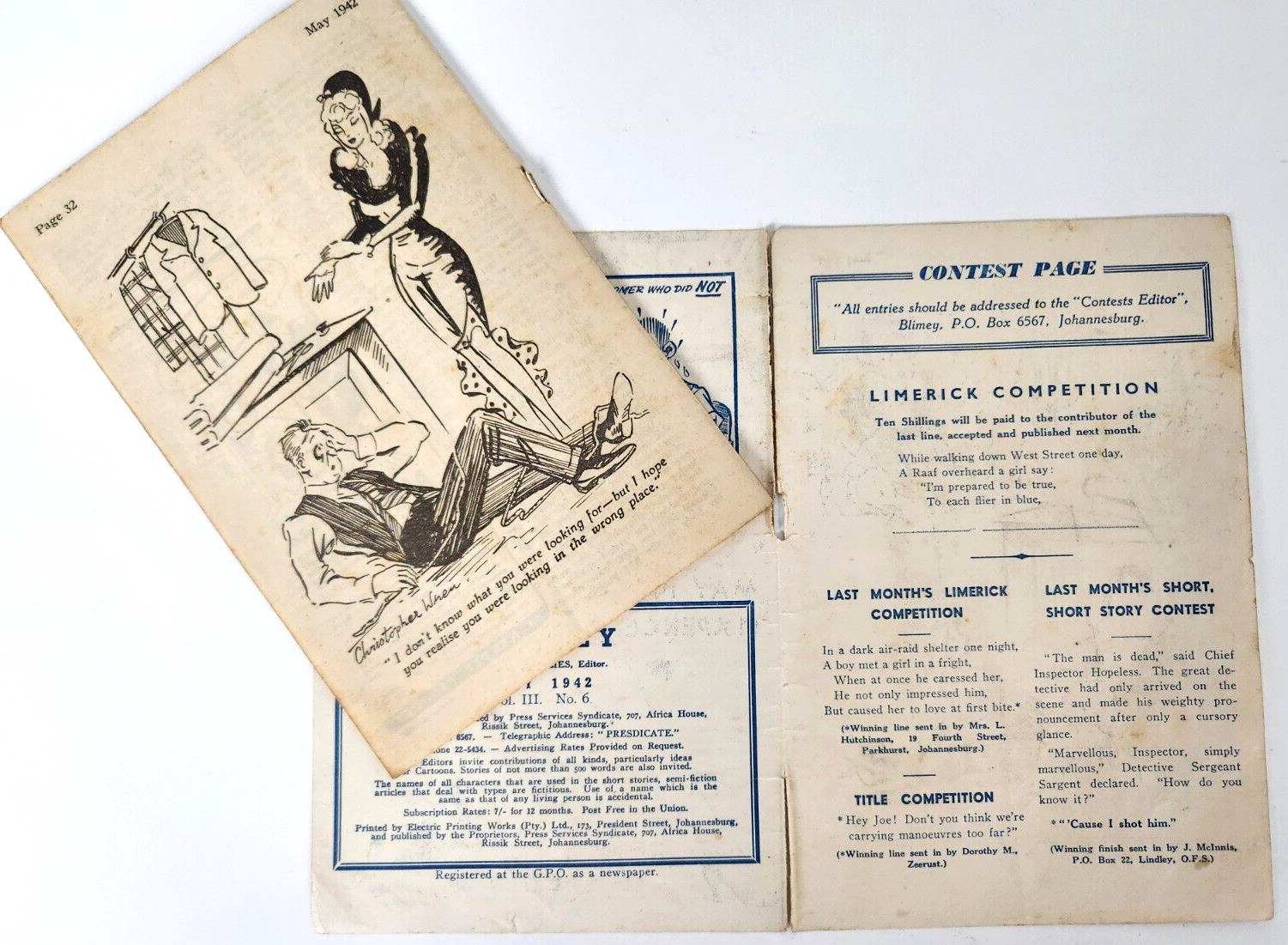 Blimey May 1942 Christopher Wren WWII Cartoons Booklet Pamphlet | eBay