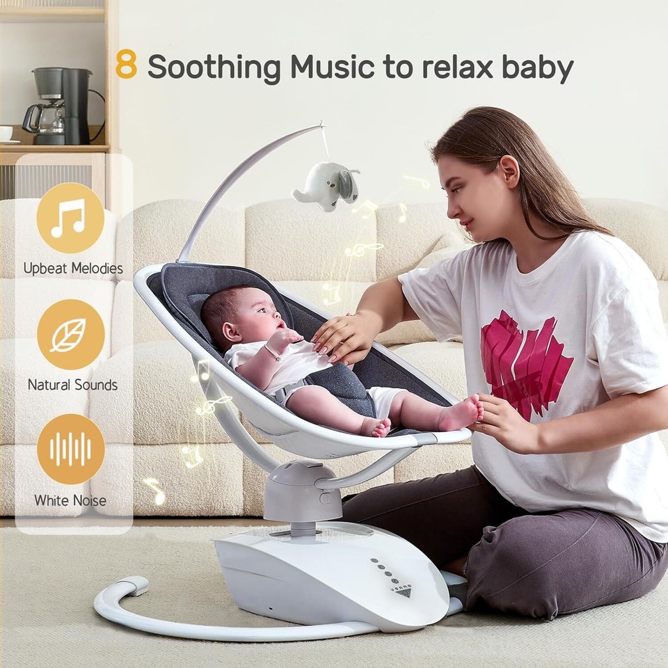 Baby Swing, Multi-Motion Electric Baby Swings for Infants Portable ...