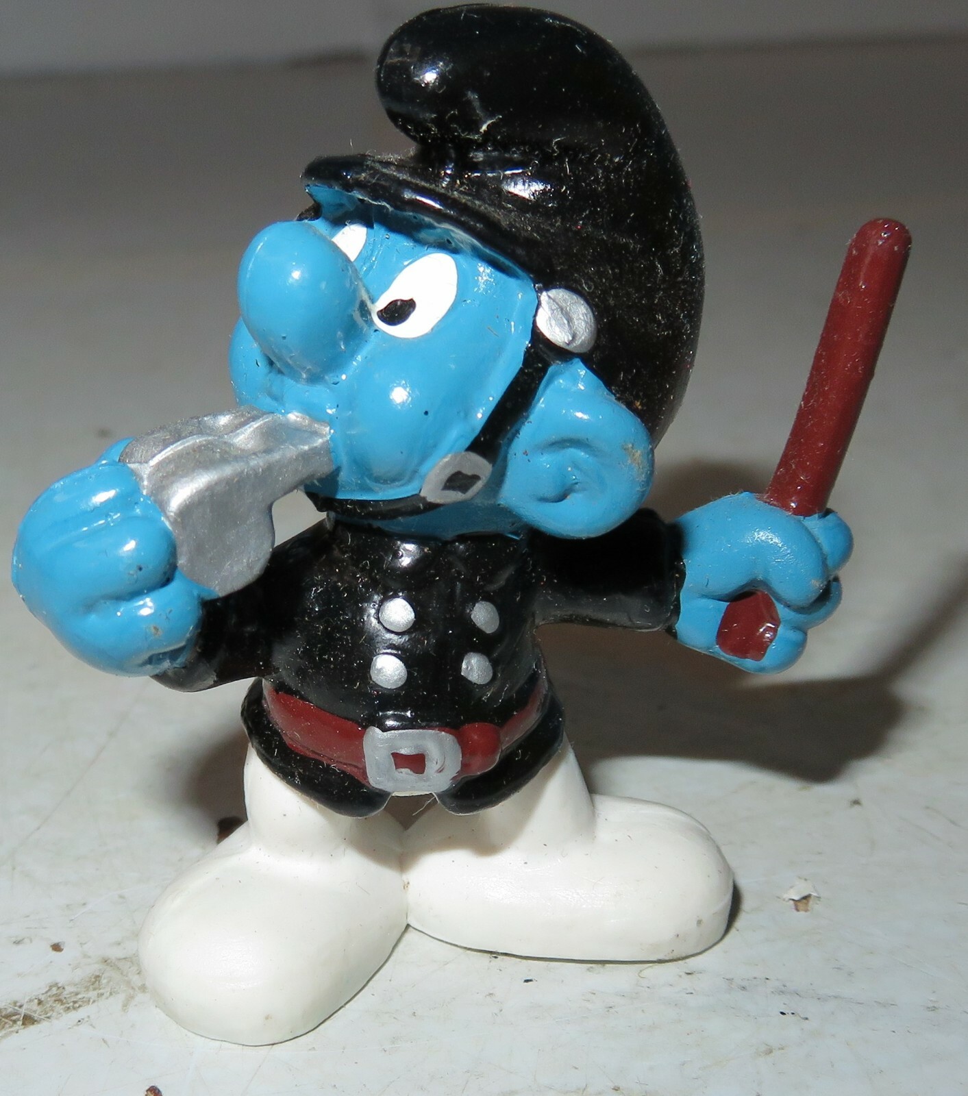 Smurf Figurine Smurfs Cop Police Uniform Vintage 1981 Schleigh Peyo ...