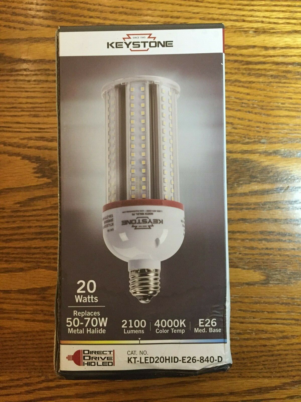 Keystone 20W LED Corn Lamp; 4000K; 2100 Lumens; KT-LED20HID-E26-840-D ...
