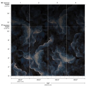 PHILLIP JEFFRIES Digital Mural Wallpaper 7066 : Flight Navy Night ...