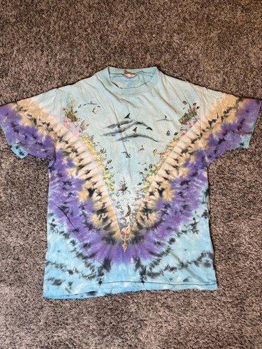 Vintage Liquid Blue Deep Ocean AOP Single Stitch Large 1990 Distressed ...