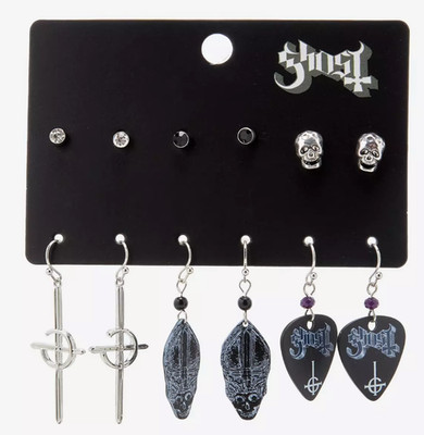 Official Ghost Band Papa Emeritus Grucifix Earring Set Of Six Pairs NEW ...