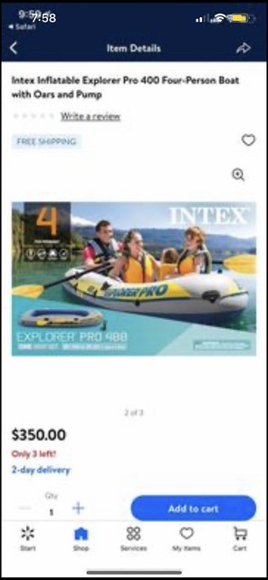 Intex 58360WL Inflatable Explorer Pro 400 Four-Person Boat with Oars ...