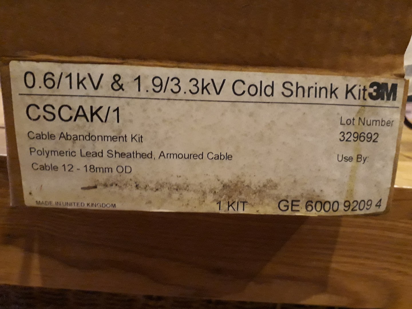 3m 12mm -18mm cold shrink kit cscak/1 Cable abandonment kit Handle Bars ...