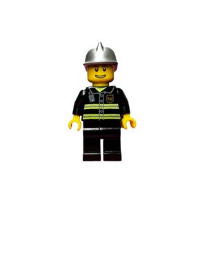 LEGO City Fire Minifigure cty0173 Reflective Stripes Silver Helmet ...