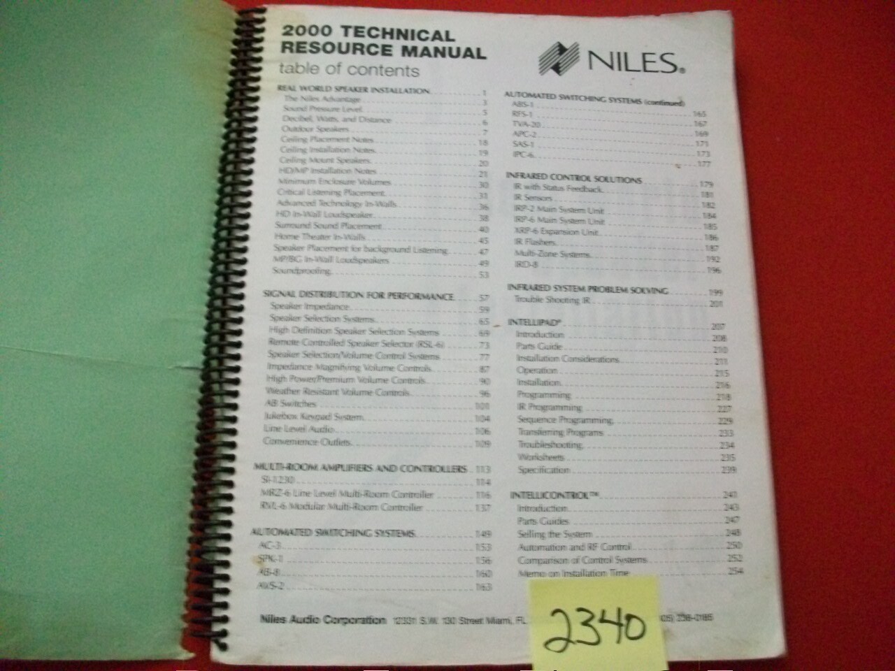 NILES 2000 TECHNICAL RESOURCE MANUAL-BLENDING HIGH FIDELITY ...