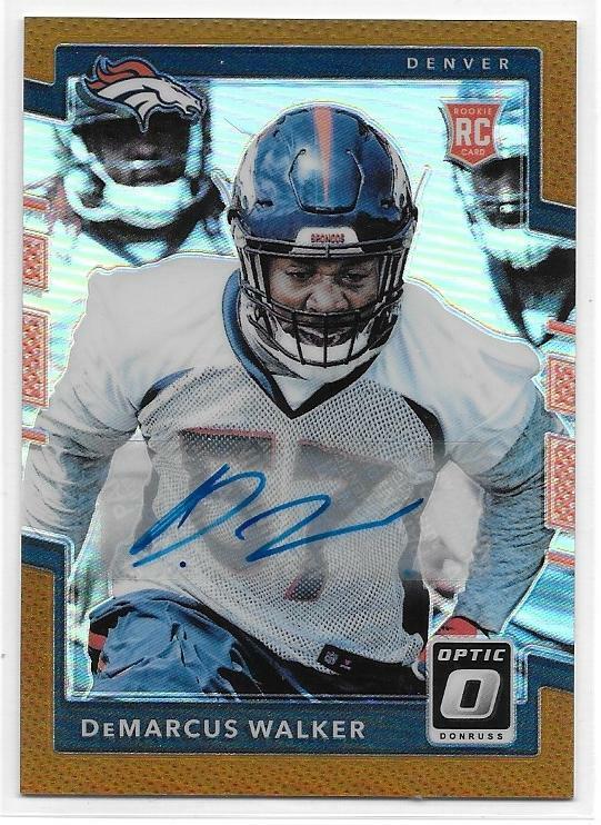 2017 Donruss Optic #121 DeMARCUS WALKER COPPER REFRACTOR AUTO Rookie RC ...