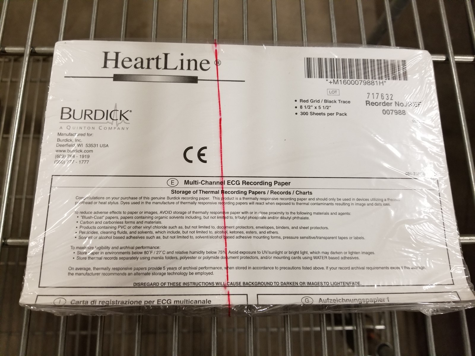 Burdick Quinton HeartLine Multi-Channel ECG Recording Paper 007988 | eBay