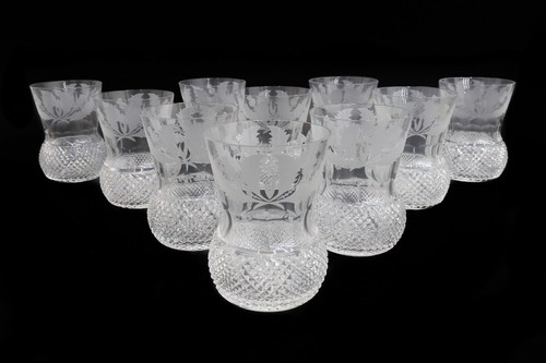 10 Edinburgh Scotland Crystal Cut Glass Old Fashioned Goblets in ...