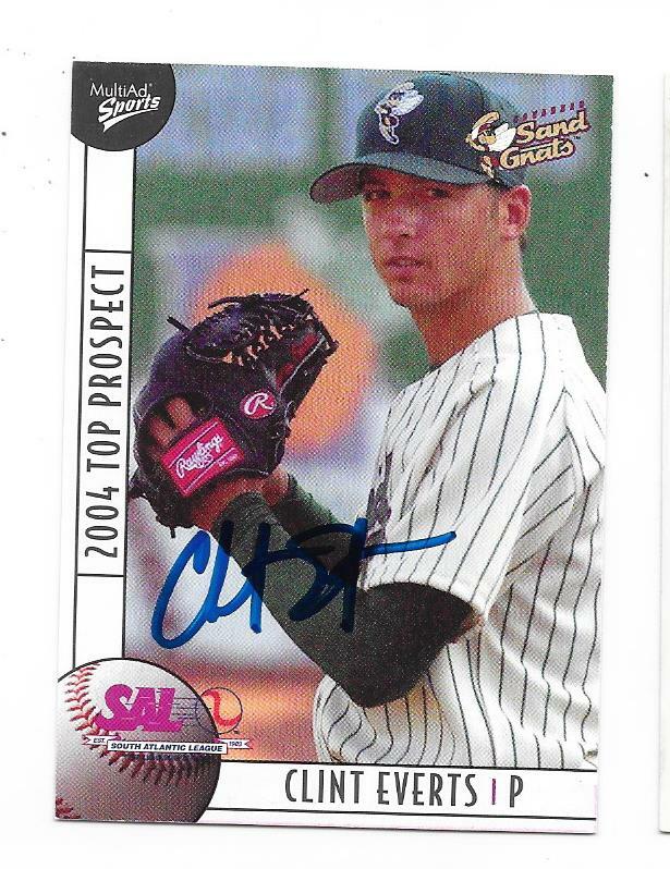 CLINT EVERTS 2004 MULTIAD AUTOGRAPHED SIGNED # 8 SAVANNAH SAND GNATS | eBay