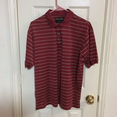 Donald Trump Signature Collection Burgundy Striped Polo Mens Size ...