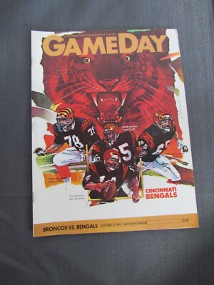 1983 Denver Broncos vs. Cincinnati Bengals Program John Elway Rookie ...