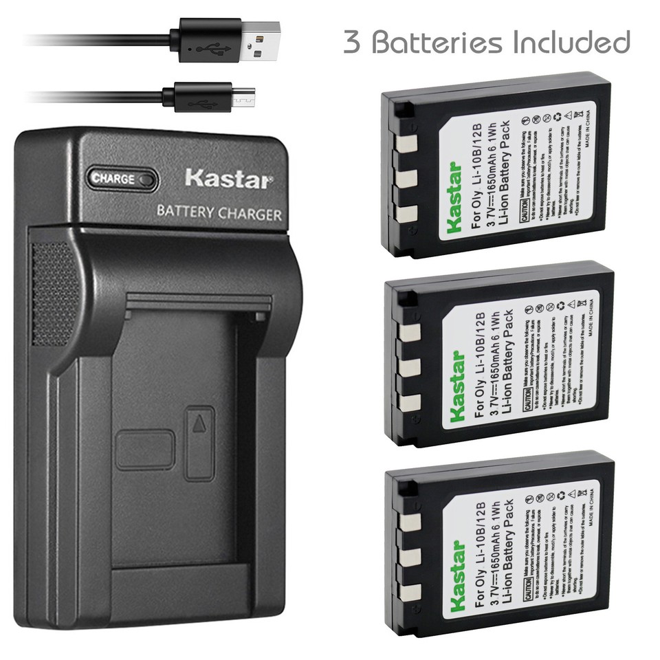 Kastar Battery Slim Charger for Olympus Li-10B Li-12B Li-10C & MJU 500 ...