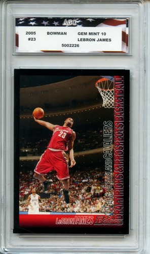 2005 Bowman #23 LeBron James AGC 10 Gem Mint Cleveland Cavaliers | eBay