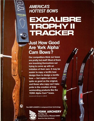 1983 YORK ARCHERY EXCALIBRE BOW HUNTING ARCHERY VINTAGE PRINT AD | eBay