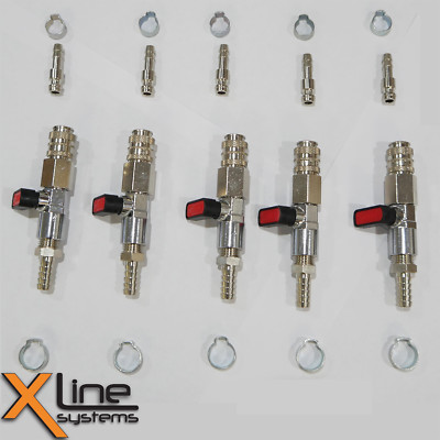 5 x Sets 6mm to 8mm Rectus 21 Style Male/Female Connectors with Aignep ...