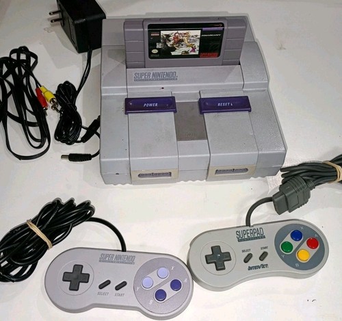 Original Super Nintendo SNES 001 Console 1 Game 2 Controllers Lot Crono ...