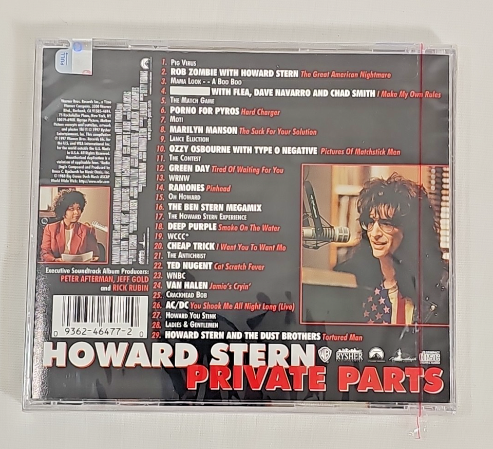 Howard Stern Private Parts Soundtrack CD 1997 Rob Zombie Ozzy AC/DC-NEW ...