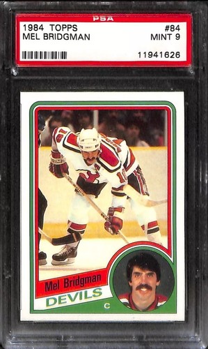 1984 TOPPS MEL BRIDGMAN #84 PSA 9 NEW JERSEY DEVILS Graded Hockey Card ...