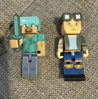Steve And Tom Minecraft 3 inch Mini Figure PVC Loose Mojang Toy Figure ...