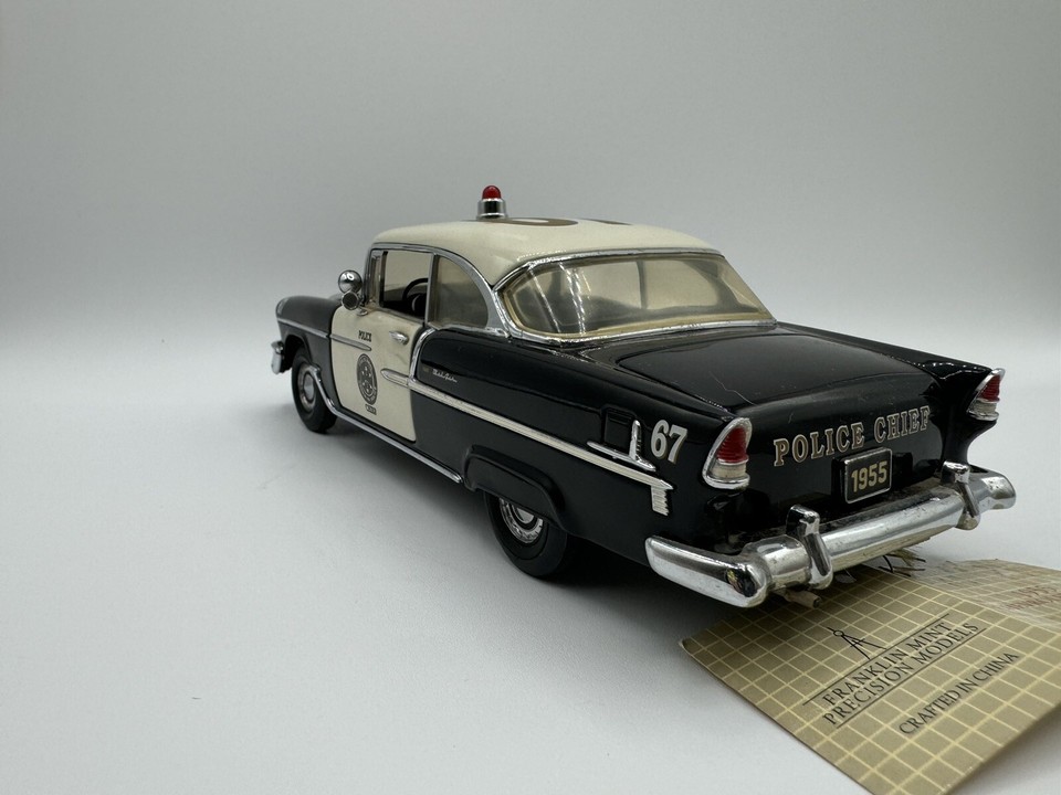 Franklin Mint 1955 Chevrolet BelAir Police Chief Car 1/24 Diecast Model ...