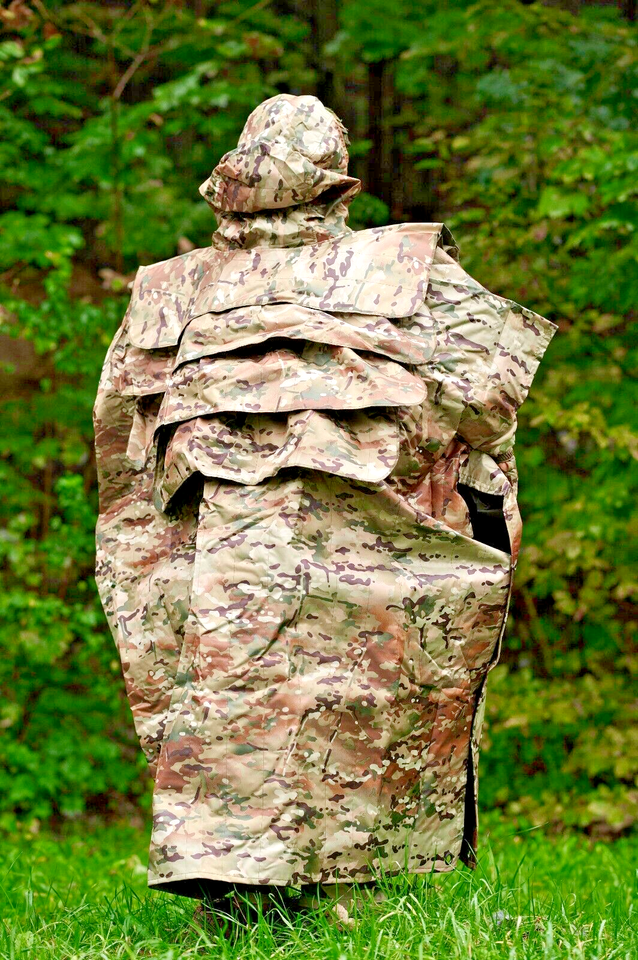 Thermal Camo Poncho, Combat tactical camo raincoat, army multicam ...