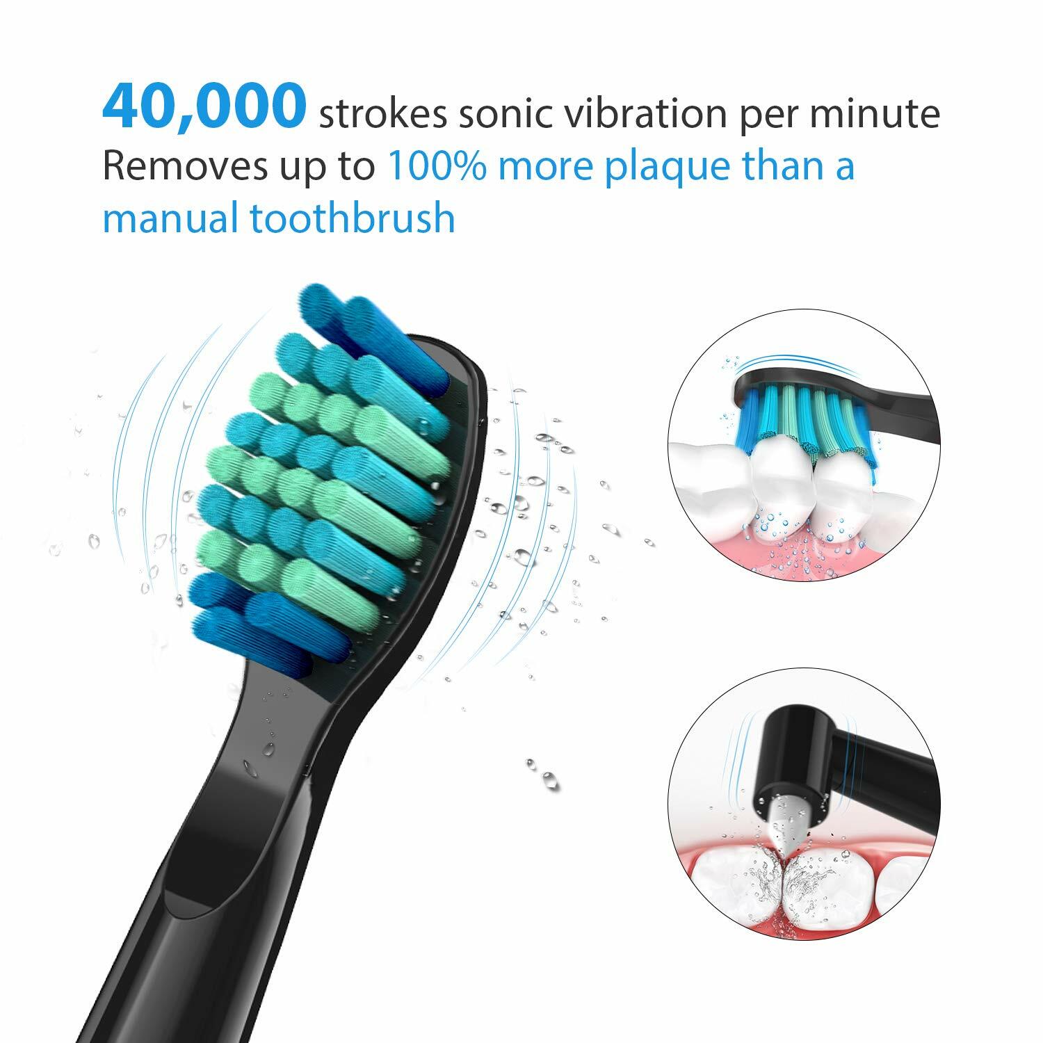 Fairywill Rechargeable 12 Brush Head Sonic Electric Toothbrush for sale ...