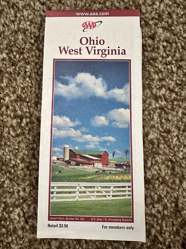 2001 AAA Ohio West Virginia Official State Highway Travel Road Map~Box ...