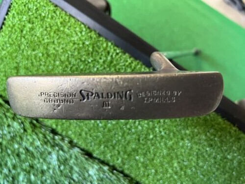 Vintage Spalding T.P. Mills III TPM GOLD Putter 34.5 in. Lamkin Pistol ...