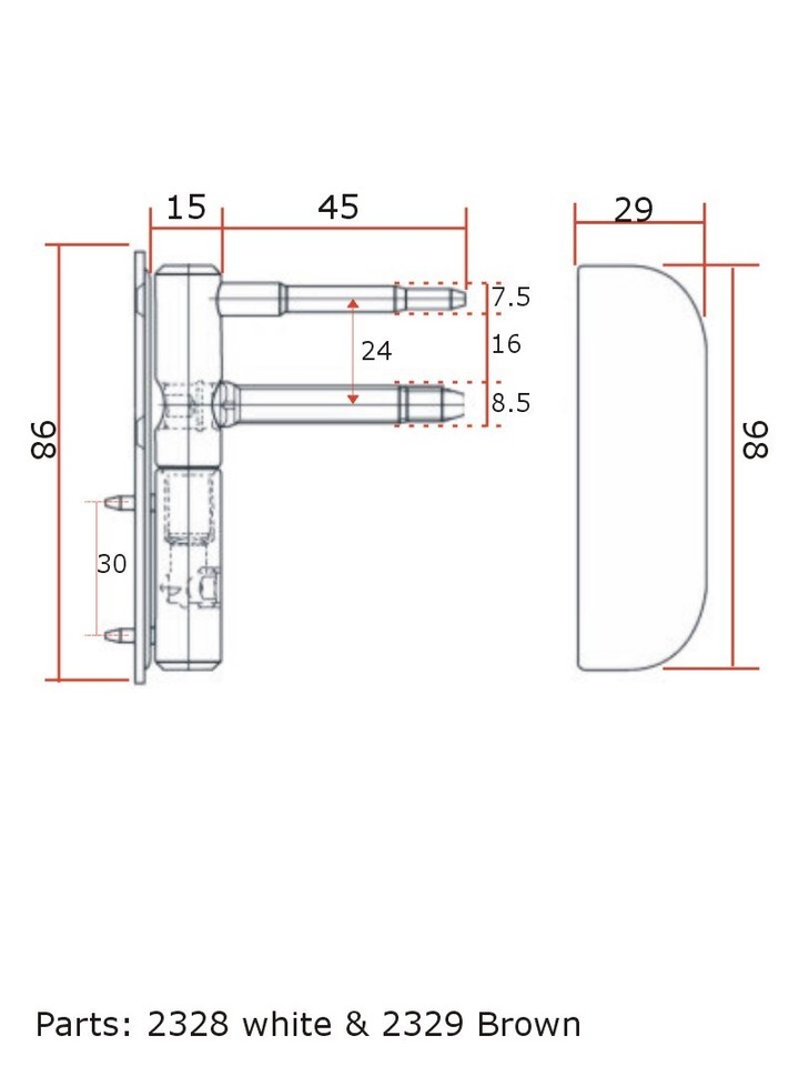 SFS Estetic 2D White Or Brown Upvc Door Hinge Screw In Pin | eBay UK