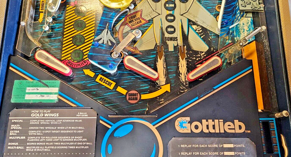 GOLD WINGS Pinball Machine - Gottlieb 1986 - 2834 | eBay