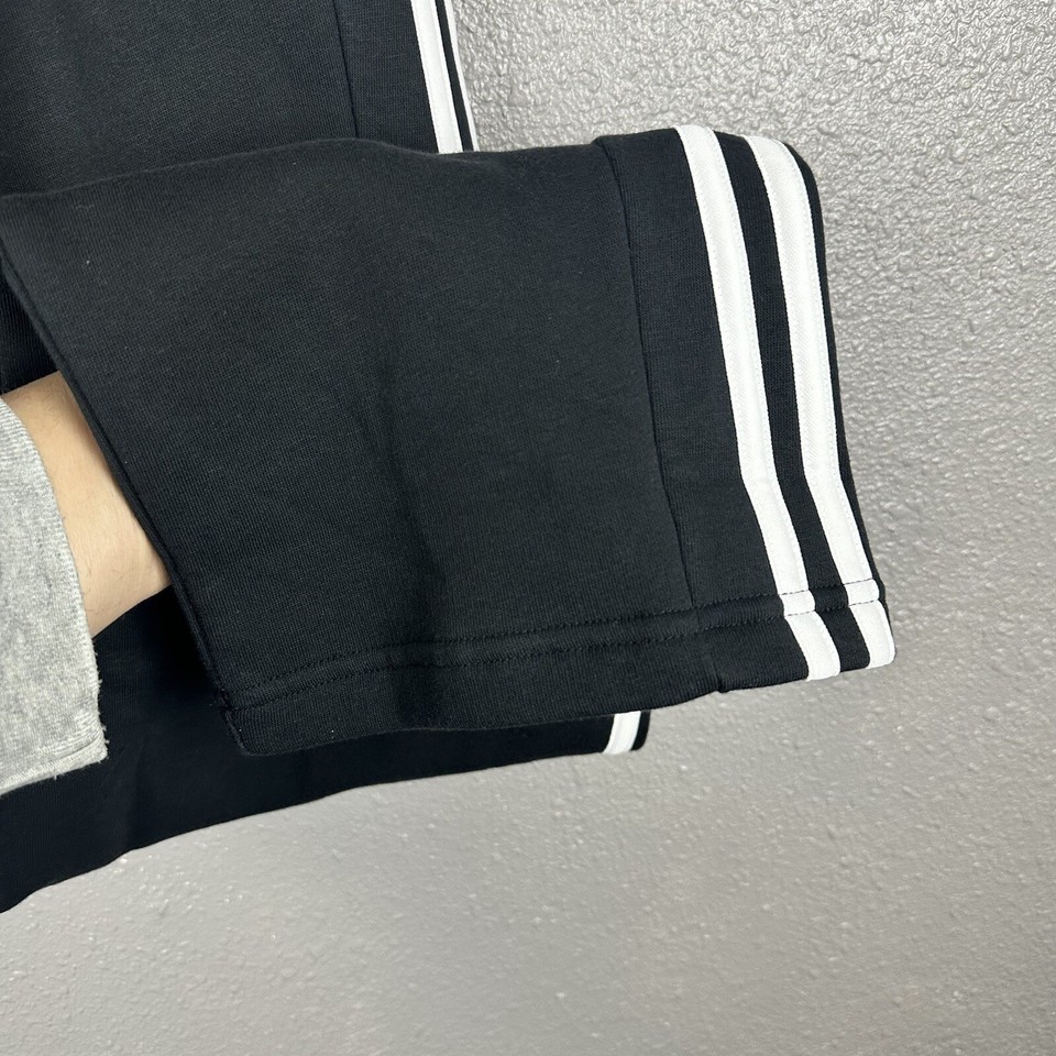 Adidas Men 3S Open-Hem Fleece 3XLT Pants Athletic Black Jogger Casual ...