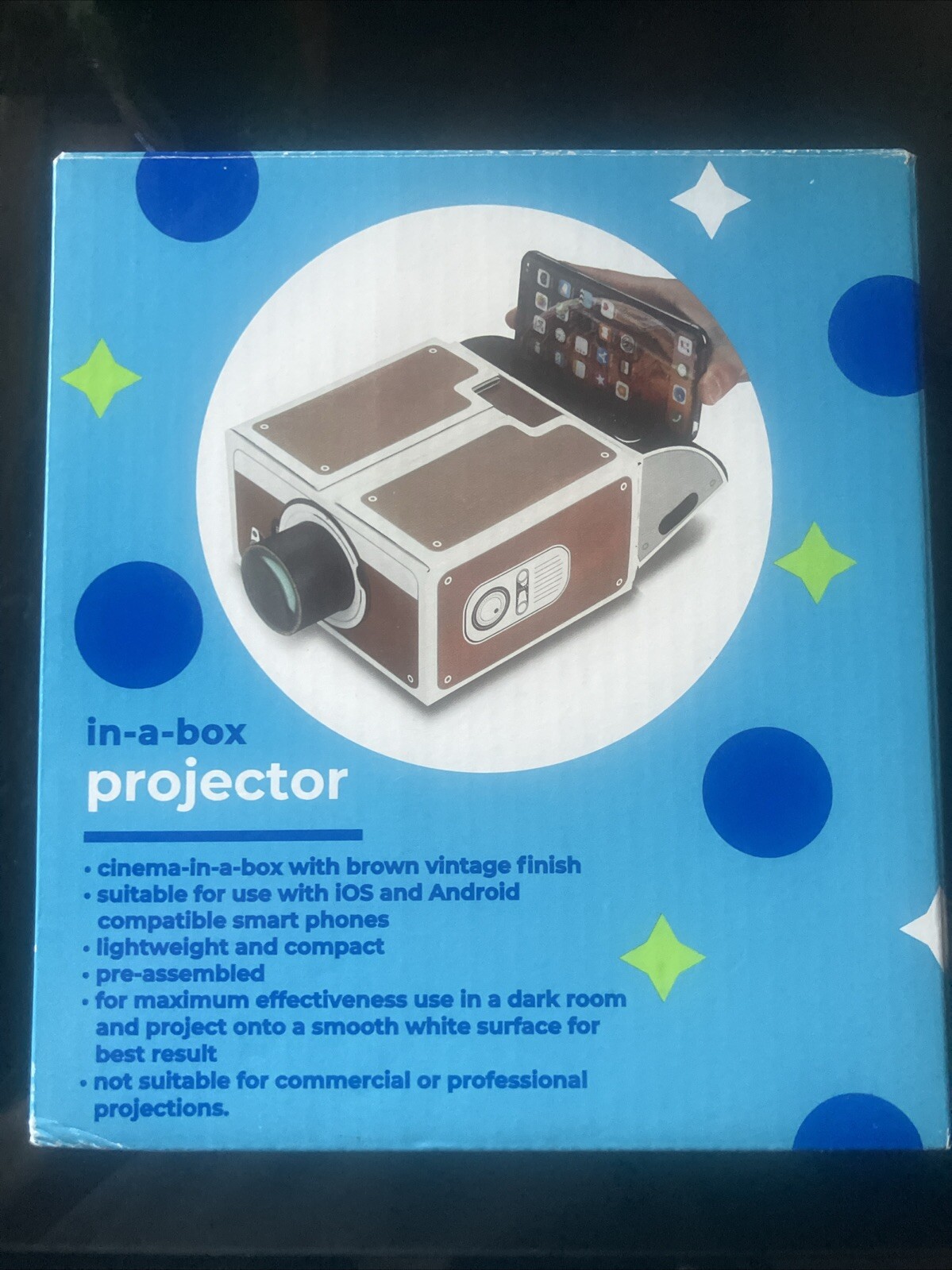 In-A-Box Projector Cinema-In-A-Box With Brown Vintage Finish iOS ...