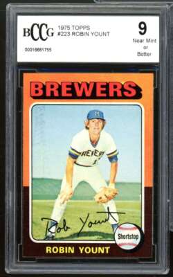 1975 Topps #223 Robin Yount Rookie Card BGS BCCG 9 Near Mint+ | eBay