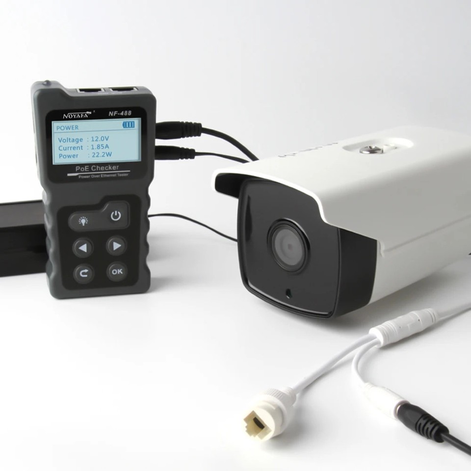 LCD Network Cable Tester PoE Checker Inline PoE Voltage and Current ...