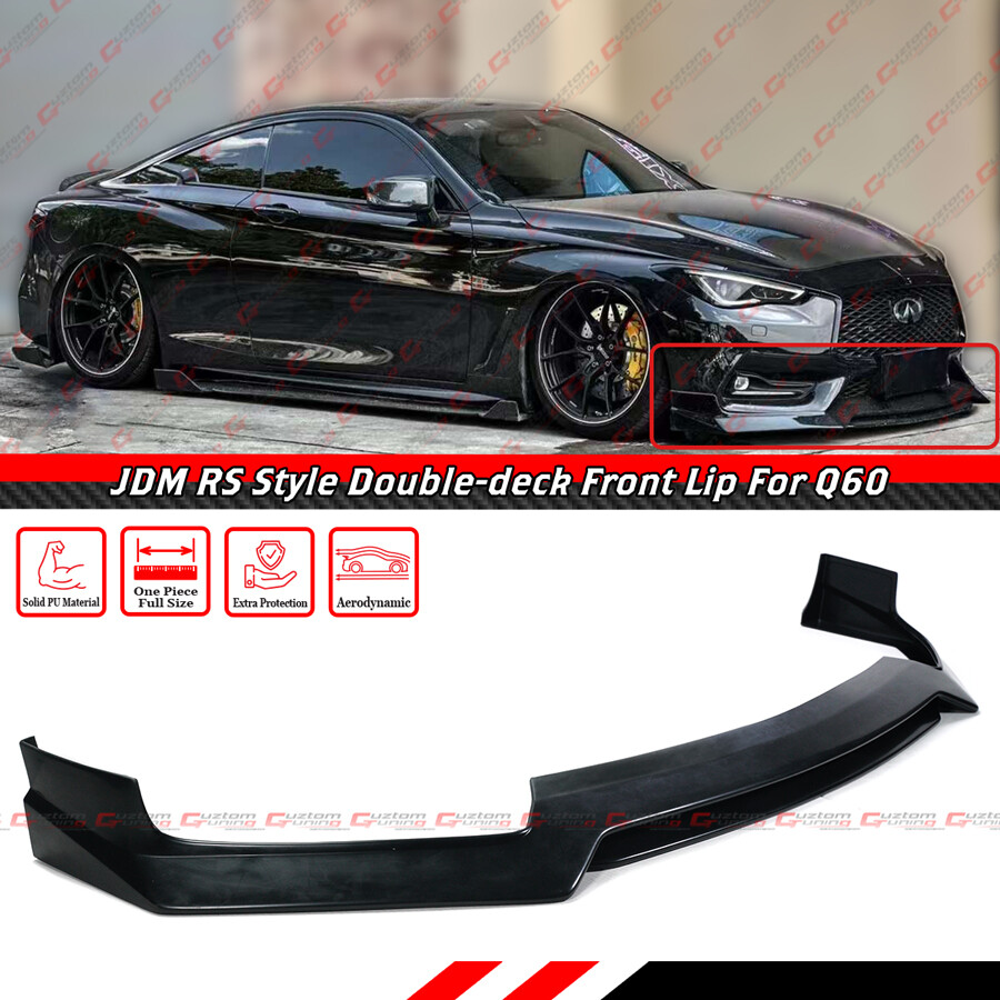 For 2017-2022 Infiniti Q60 JDM RS Style Double-Deck Front Bumper Lip ...