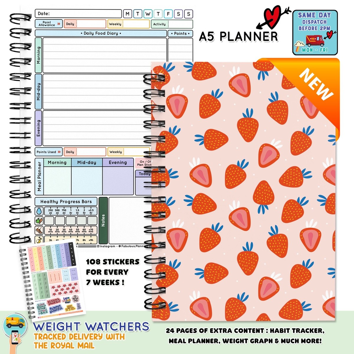 Weight Watchers Food Journal Printable A5 Food Diary Organiser Inserts