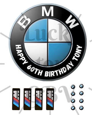 BMW 7" ROUND A4 EDIBLE ICING PRINTED CAKE TOPPER.Personalised | eBay UK