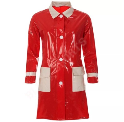 Women's Trench Vinyl Shiny Gothic Coat PVC Emo Top quality Faux Leather ...