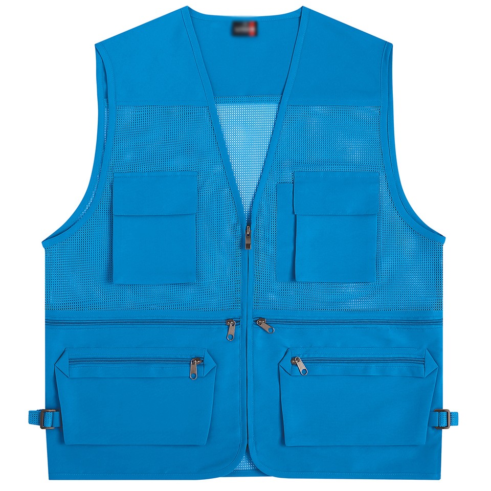 Mens Mesh Multi Pocket Vest Utility Fishing Hiking Hunting Vests US S ...