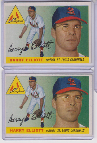 1955 TOPPS #137 HARRY ELLIOTT SUPER TOUGH VARIATIONS "B" & "D ...