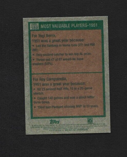 2024 Topps Heritage Mini 1951 MVPs White Border Parallel #189 Berra ...