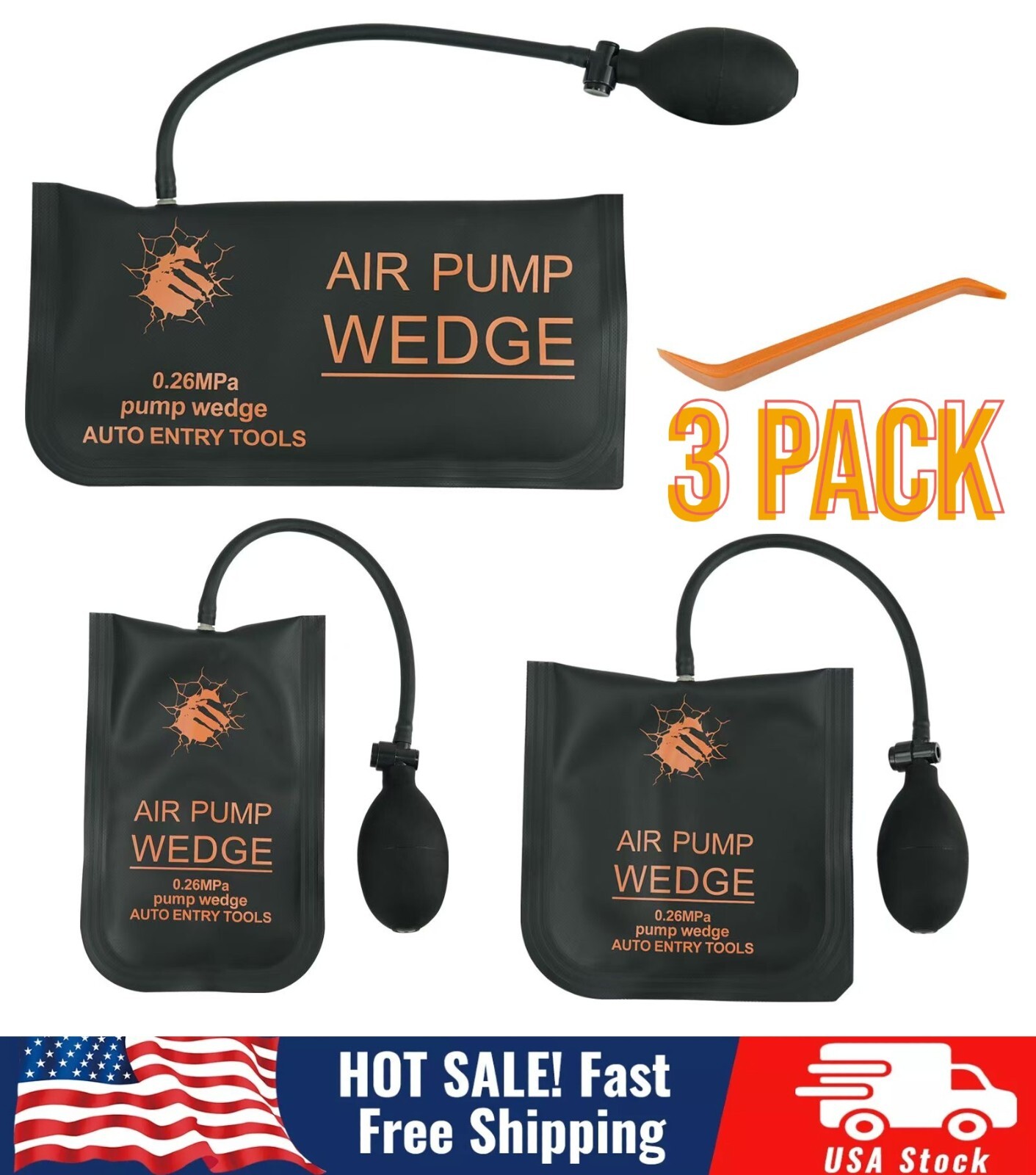 3 pcs Air Wedge Bag Pump Commercial Inflatable Air Wedge Pump Tool,Air ...