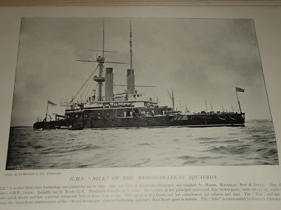 1896 HMS NILE MEDITERRANEAN SQUADRON STEEL BATTLESHIP | eBay