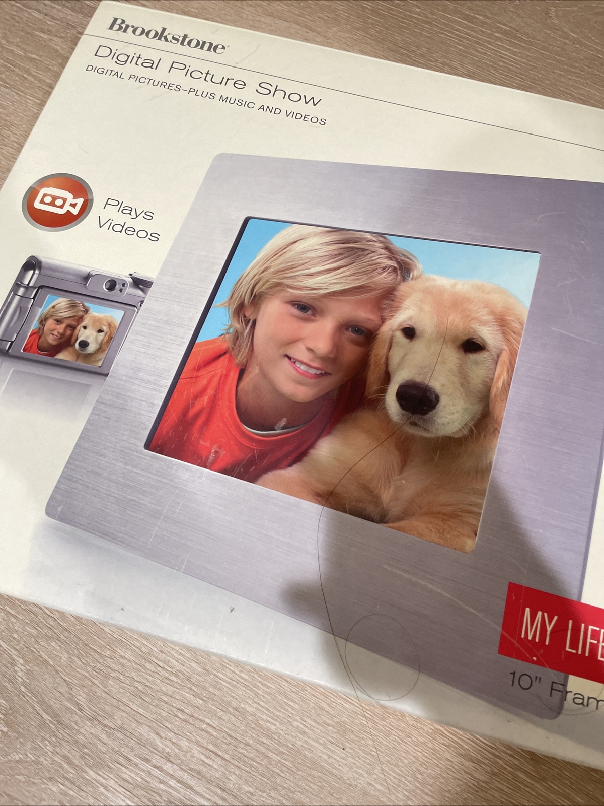 BROOKSTONE MY LIFE 10" FRAME DIGITAL PICTURE/MOVIE MUSIC SHOW, NEW IN ...