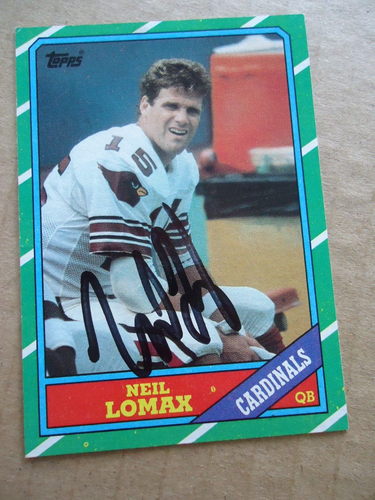 Neil Lomax - 1986 Topps Autographed Football card #327 - Cardinals - QB ...
