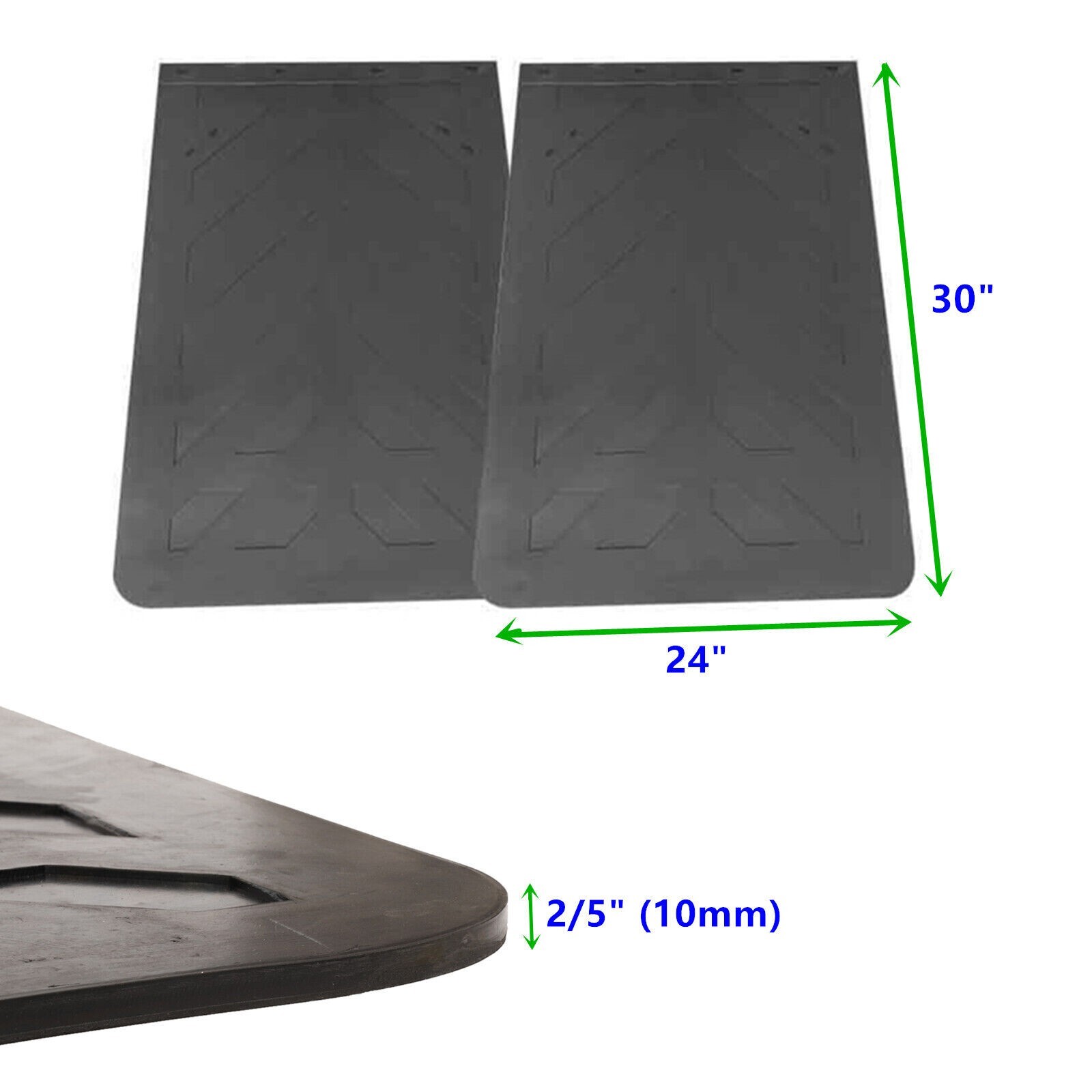 2 PCS Thickened Mud Flaps 30" x 24" Semi Dump Truck Heavy Duty Design 2 ...